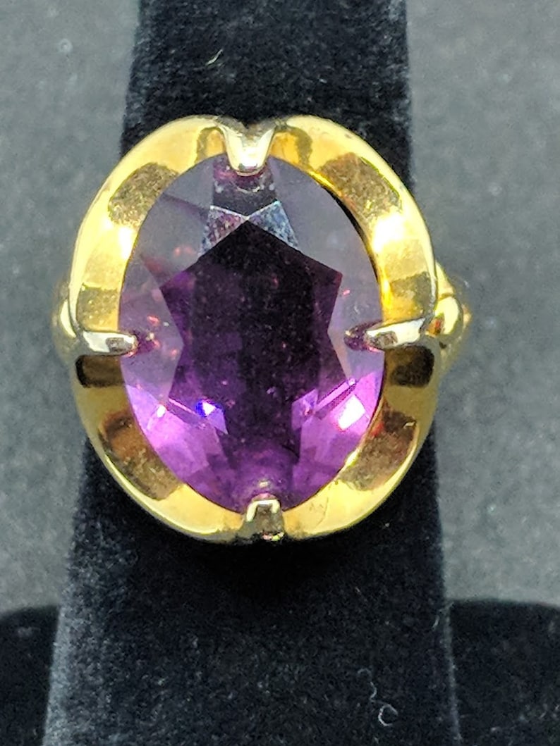 Grand Vintage violet améthyste pierre précieuse de couleur - Etsy France