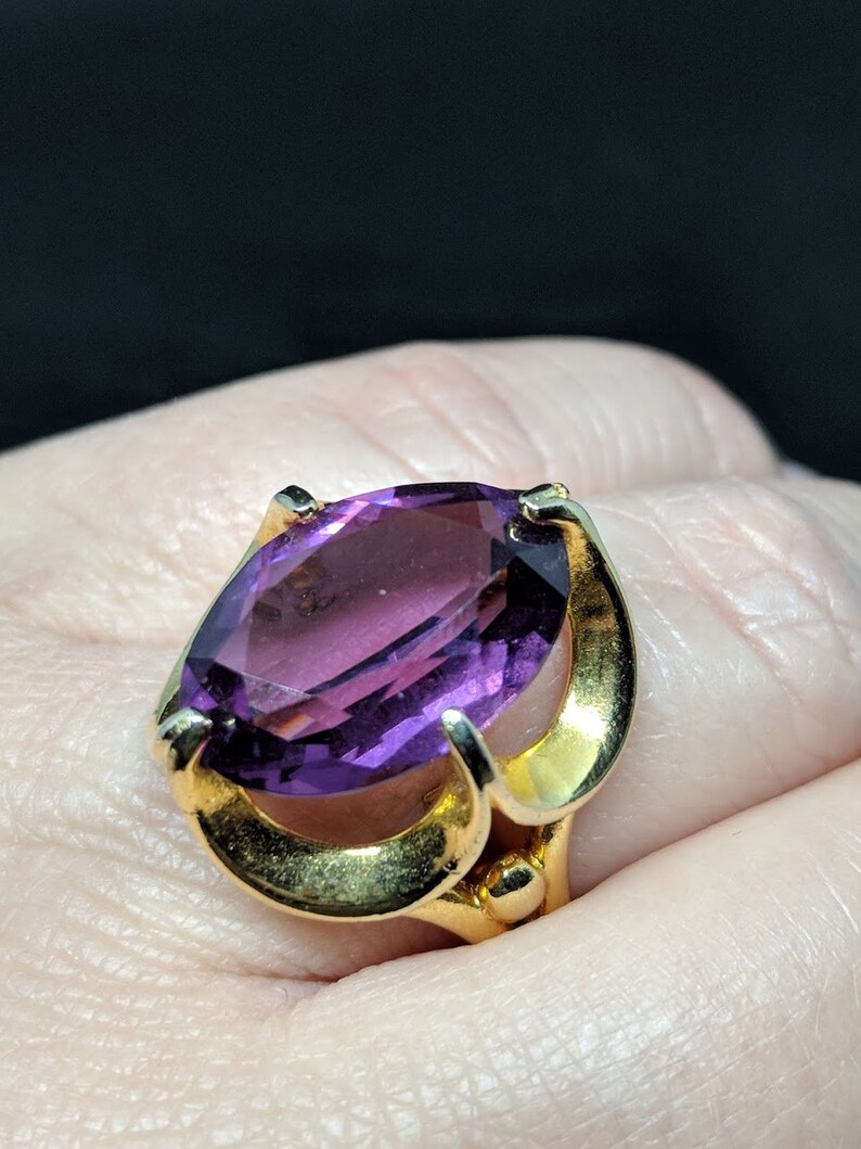 Grand Vintage violet améthyste pierre précieuse de couleur - Etsy France