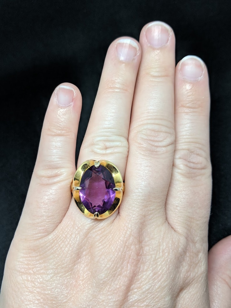 Grand Vintage violet améthyste pierre précieuse de couleur - Etsy France