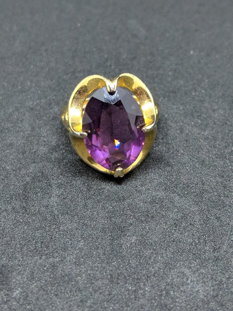 Grand Vintage violet améthyste pierre précieuse de couleur - Etsy France