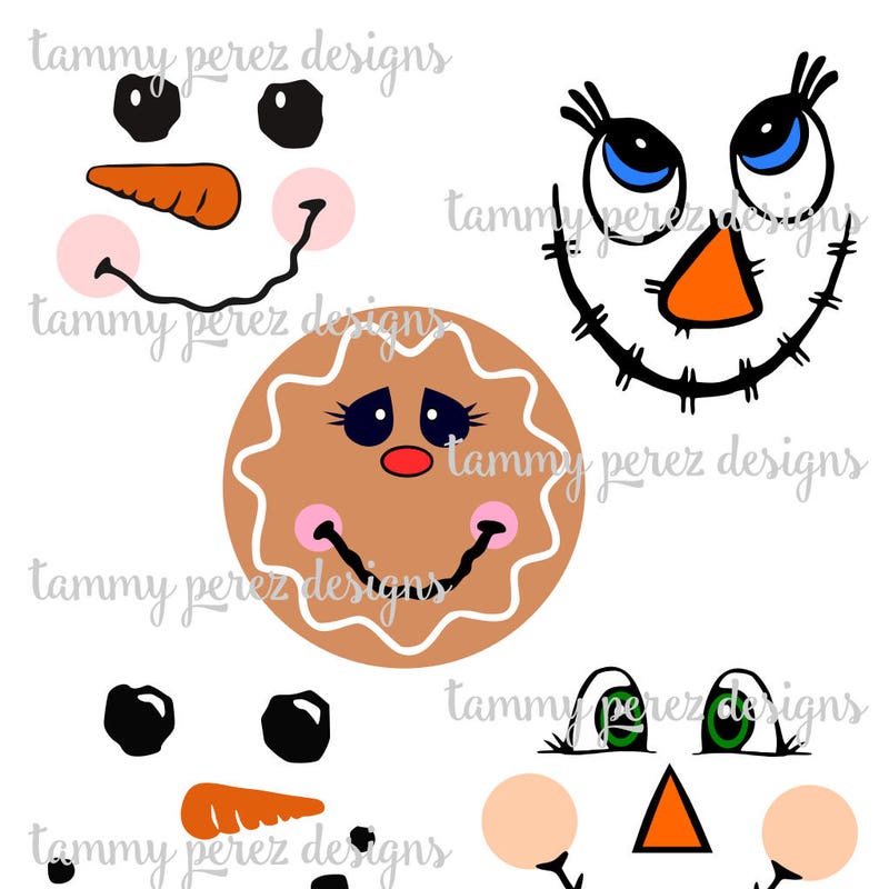 Gingerbread Face Svg - Etsy