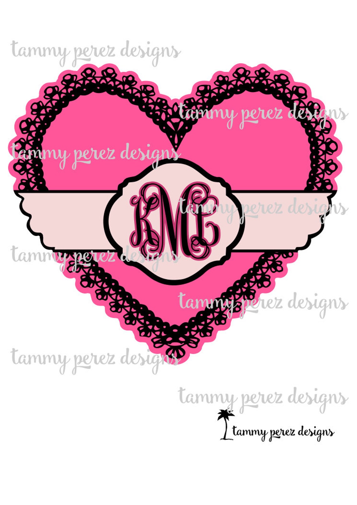 Valentine Heart Monogram SVG File Digital File for Craft Cutting - Etsy