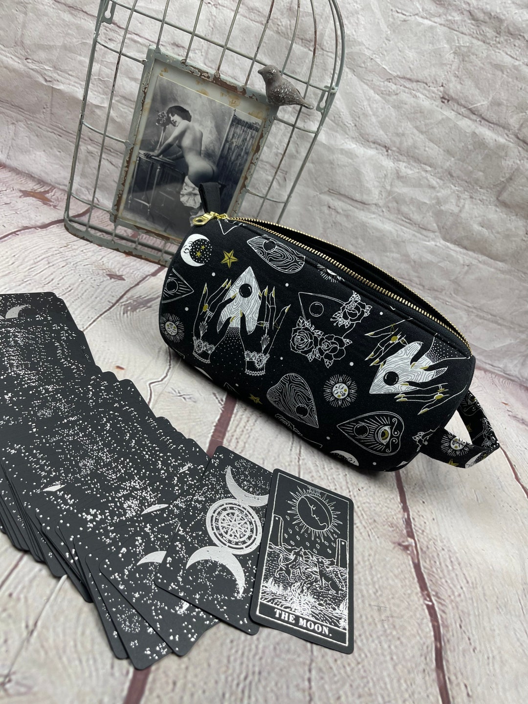 Witchy Toiletry Travel Bag: Goth Tarot Makeup Pouch - Etsy