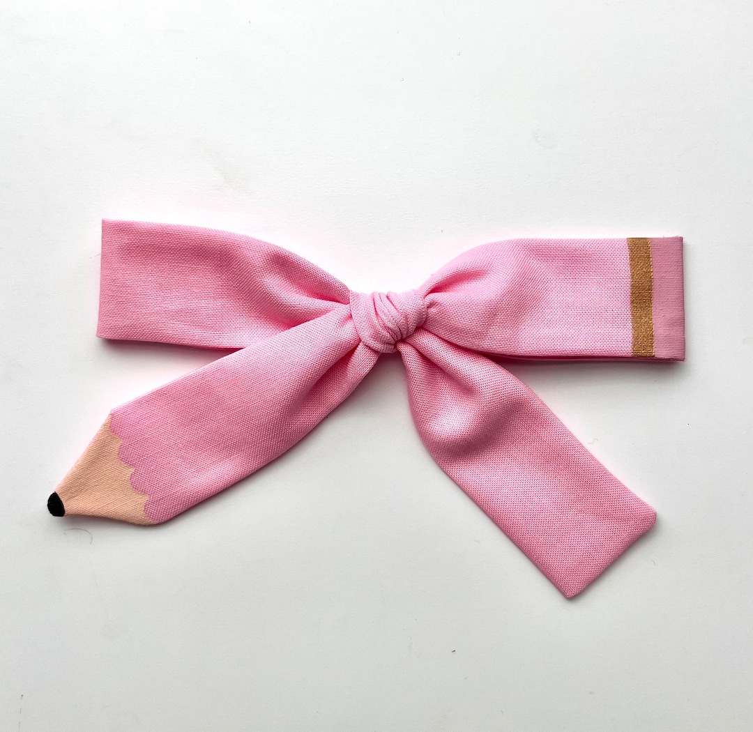 Bow - Pink Pencil Bow - Back to School - Oversized Bow - Hair Bow - Etsy