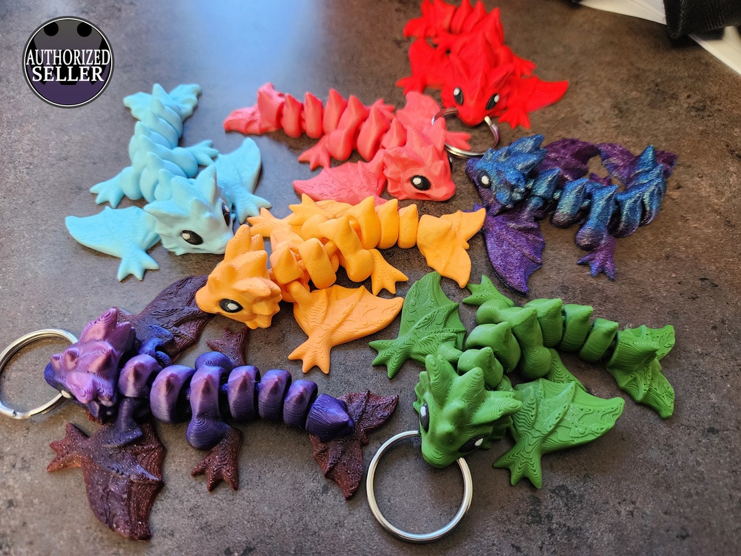 Unique Dragon Keychain Choose Your Style From a Rainbow of Colors - Etsy