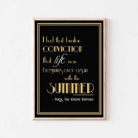 Great Gatsby Culture Quotes The Great Gatsby Quote " Art Print For