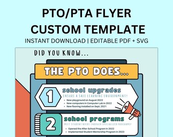 Neon PTO Flyer | PTA Information | Editable Printable Informational ...
