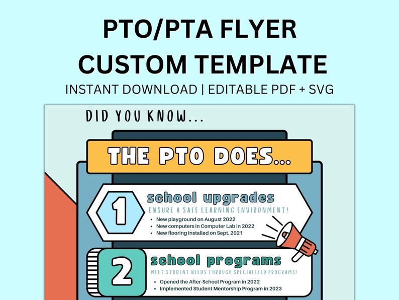 PTO Flyer Printable PDF Did You Know the Pto Pta Does That Handout ...