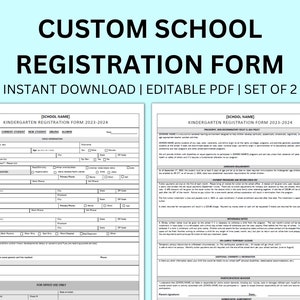 School Kindergarten Registration Form Template Instant Download Digital ...