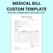Custom Doctor's Medical Bill Receipt Invoice PDF Template, Doctor's ...