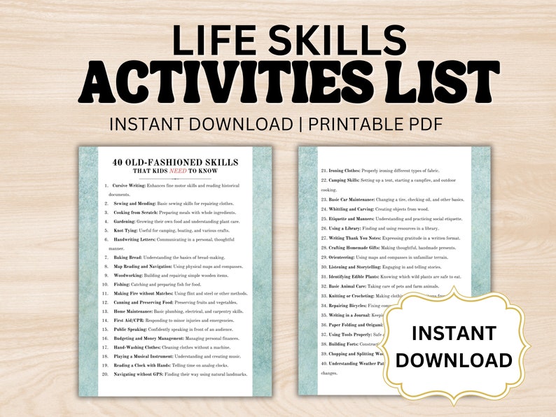 Homeschool Ideas Life Skills Activities List, Summer Activities for ...