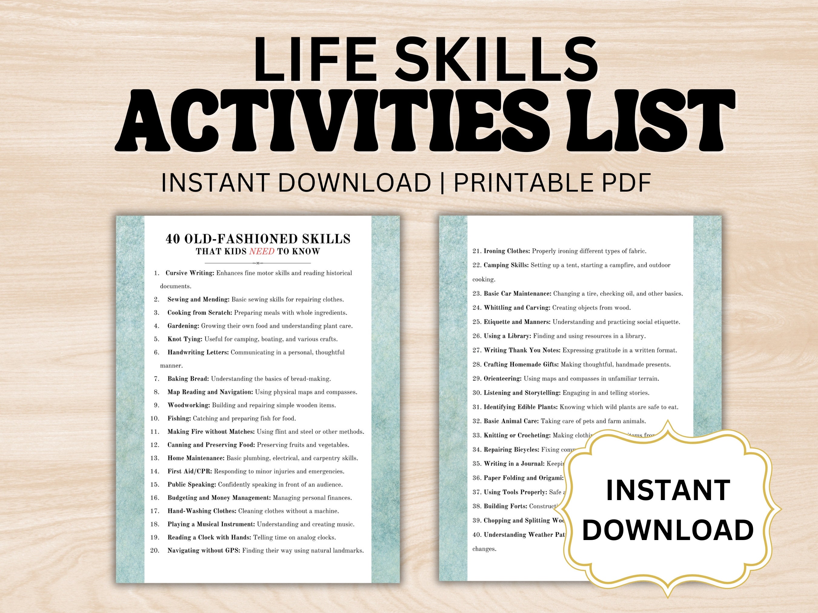 Homeschool Ideas Life Skills Activities List, Summer Activities for ...