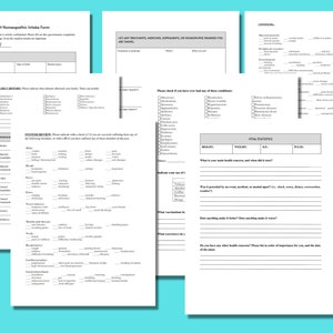 Custom Client Intake Homeopathy Form PDF Template Set of 7 Instant ...