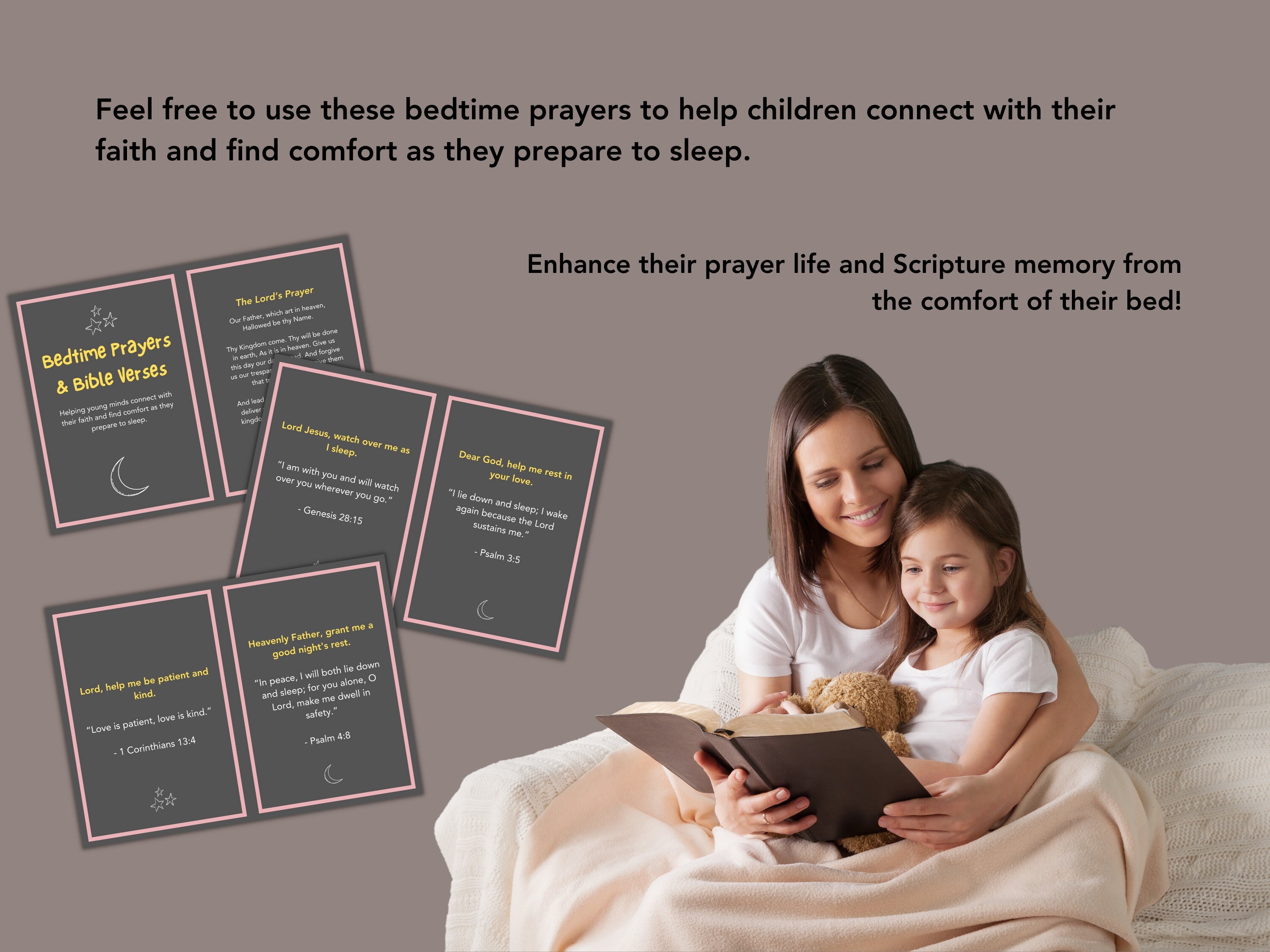 Bedtime Prayer Cards: Christian Scripture, Nighttime Routine (PDF) - Etsy