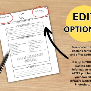 Printable Dental Patient Referral Form | Oral Surgery Dentist Template ...