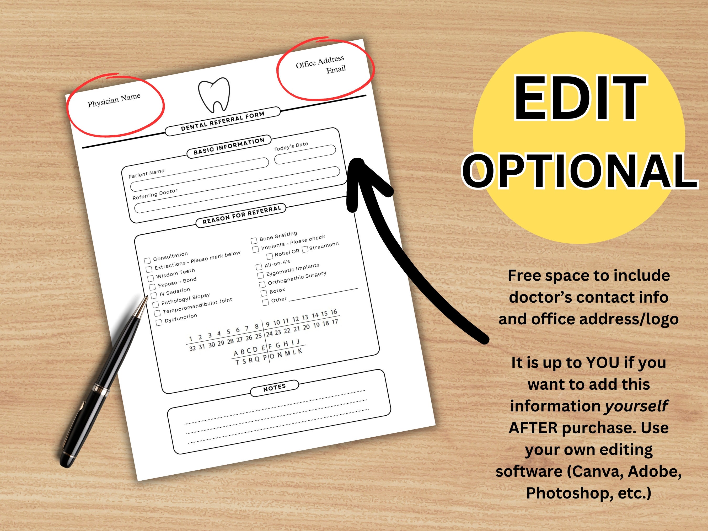 Printable Dental Patient Referral Form | Oral Surgery Dentist Template ...