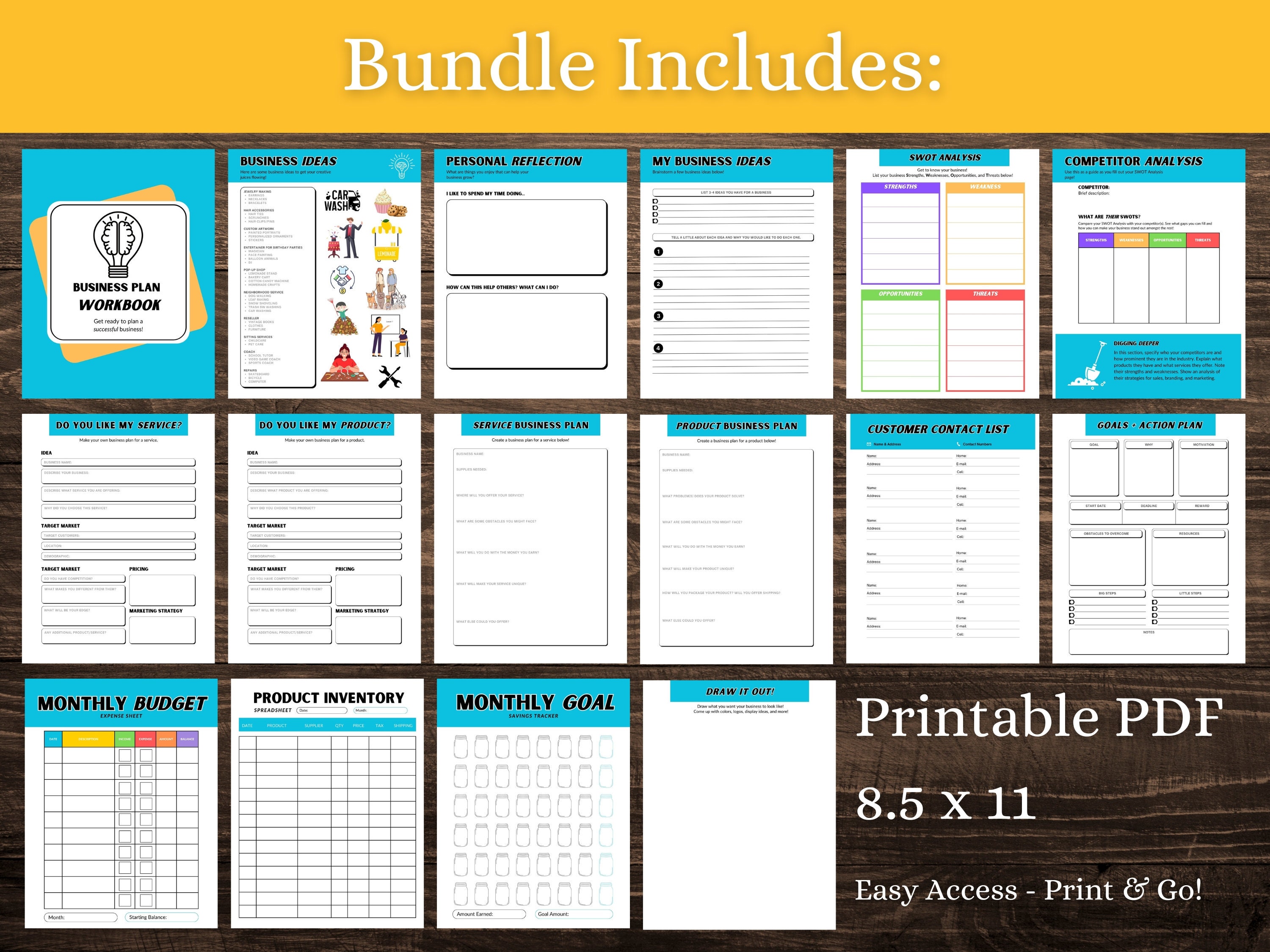 Business Planner Printable Kids Workbook Planning Guide PDF Journal ...