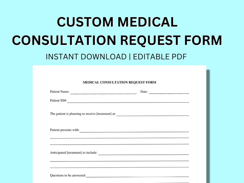 Medical Consultation Special Request Form PDF Template Doctor's Excuse ...