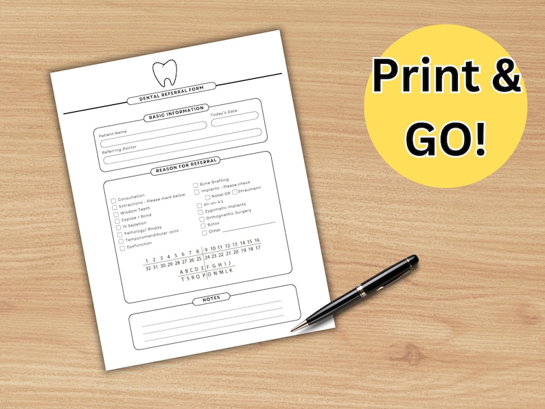 Printable Dental Patient Referral Form | Oral Surgery Dentist Template ...