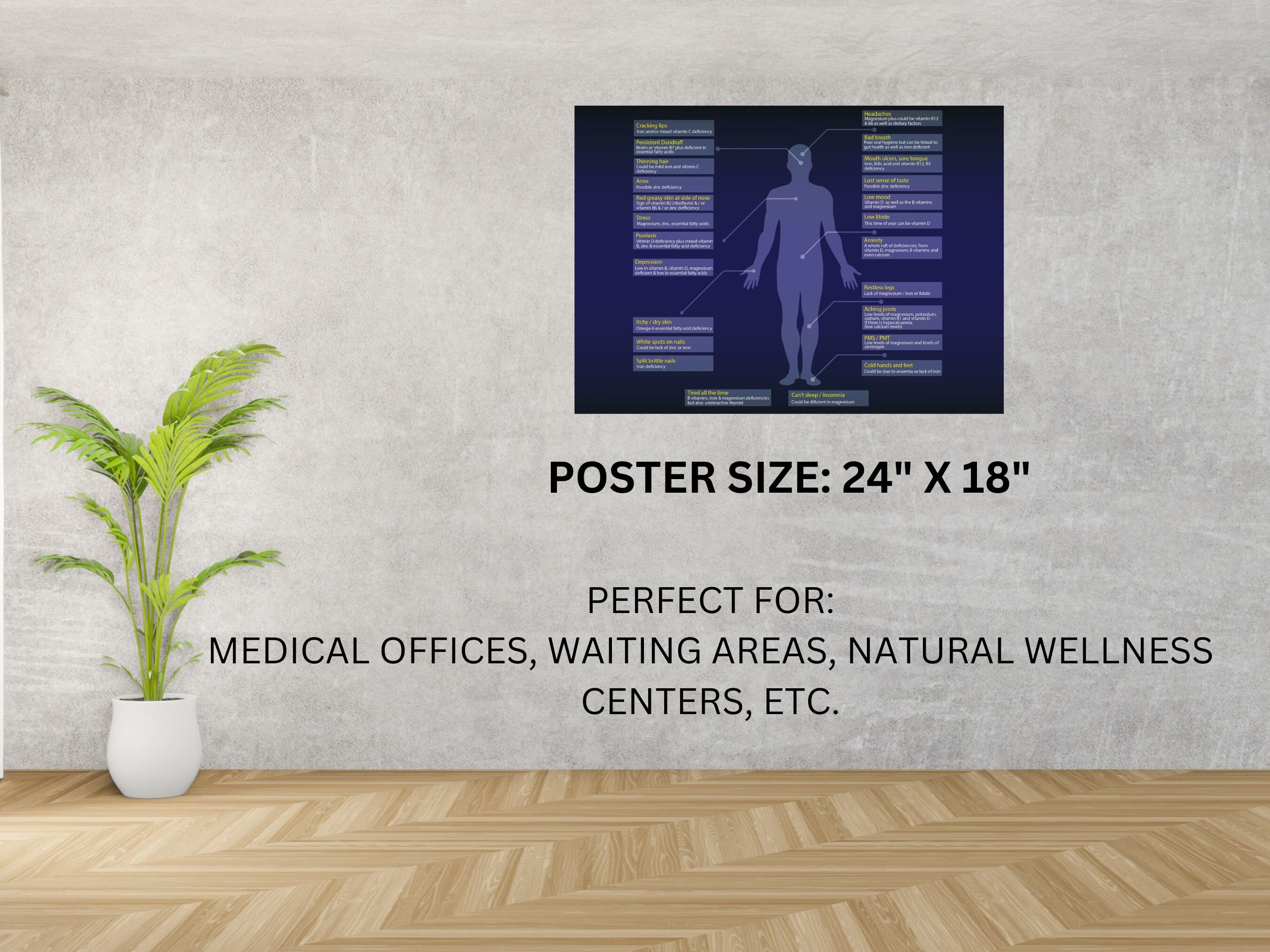 Mineral Deficiency Body Diagram Poster Instant PDF PNG Digital Download ...