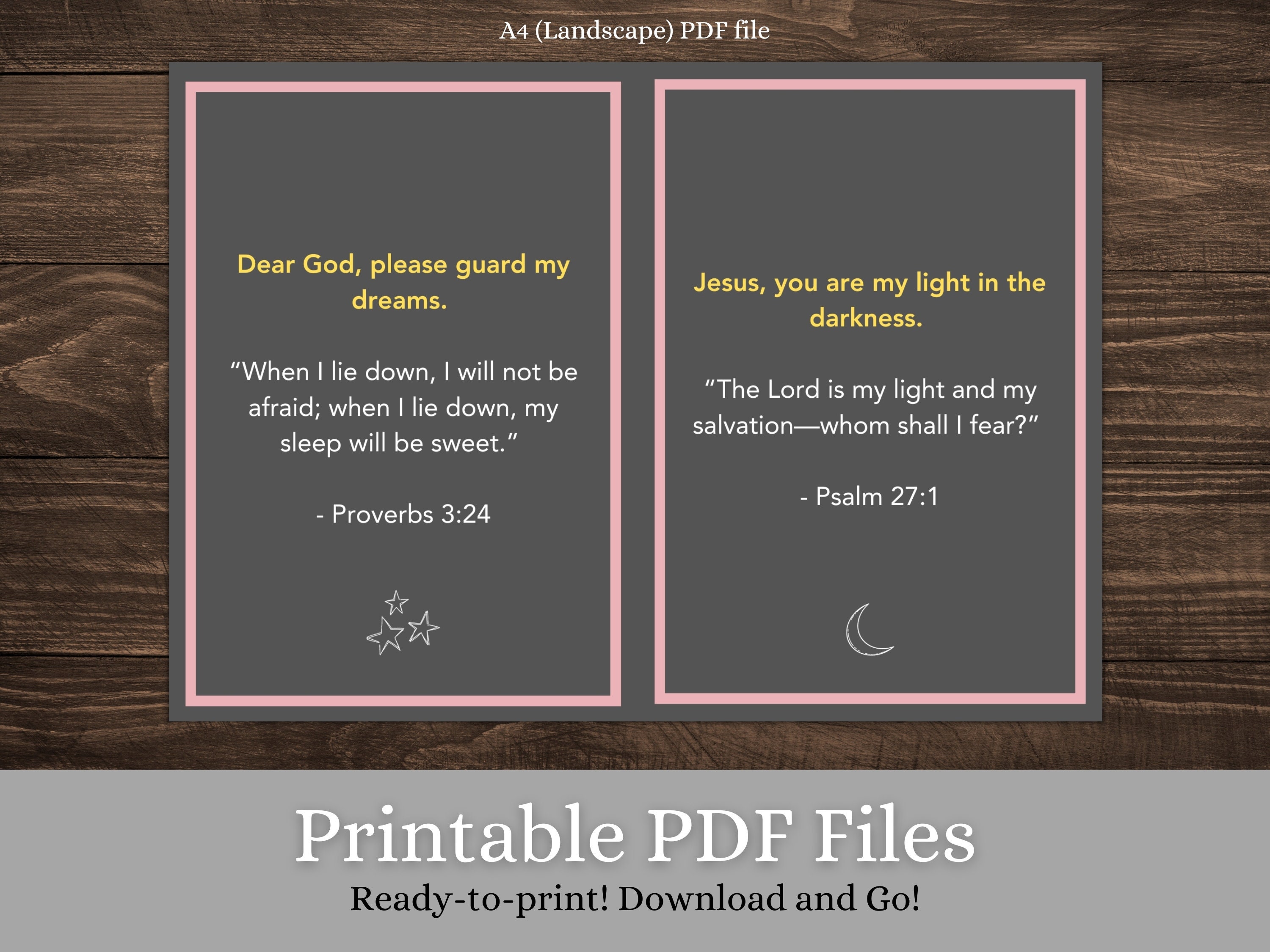 Prayer Cards Printable PDF Bundle Nighttime Routine Christian Scripture ...