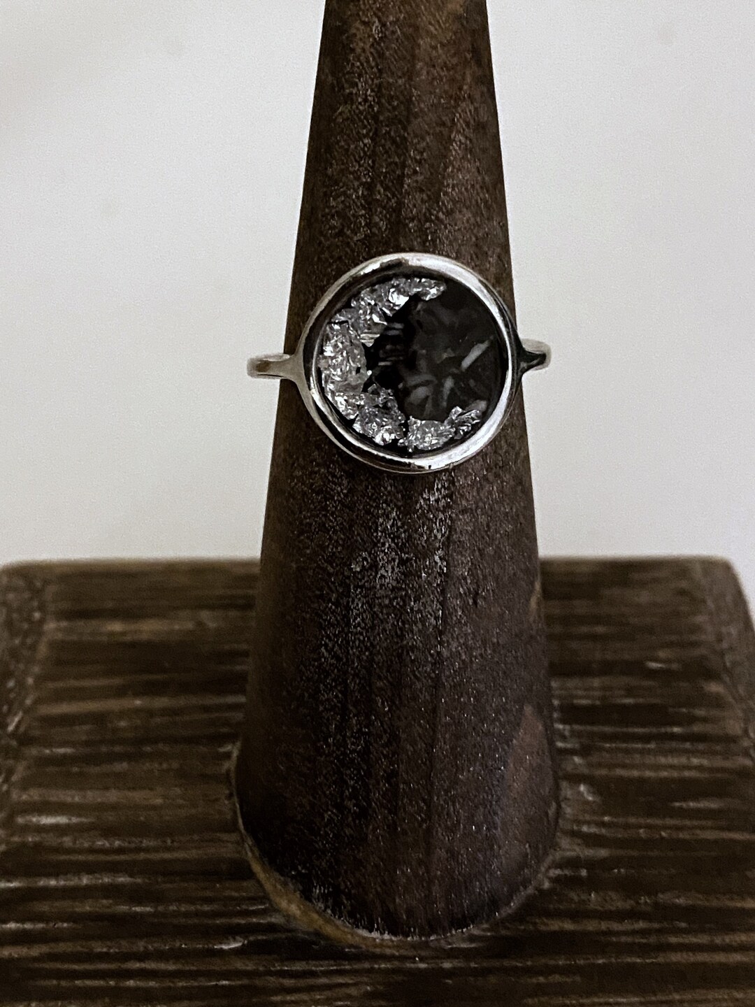 Hawaiian Shell Resin Ring, Stainless Steel, Beach Shell Ring, Black ...