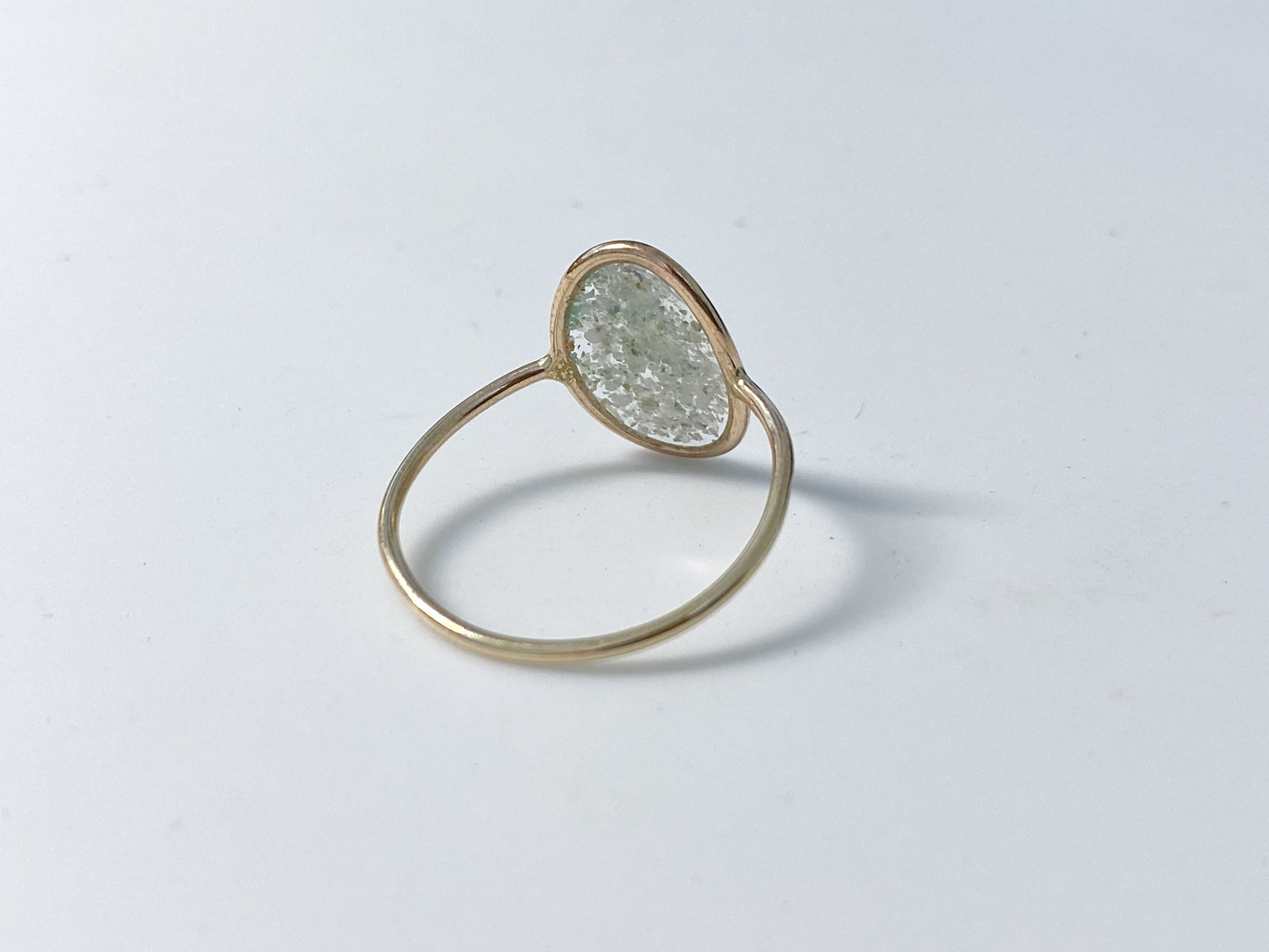 Hawaiian Shell Resin Ring 14K Gold Filled Oval Beach Shell - Etsy