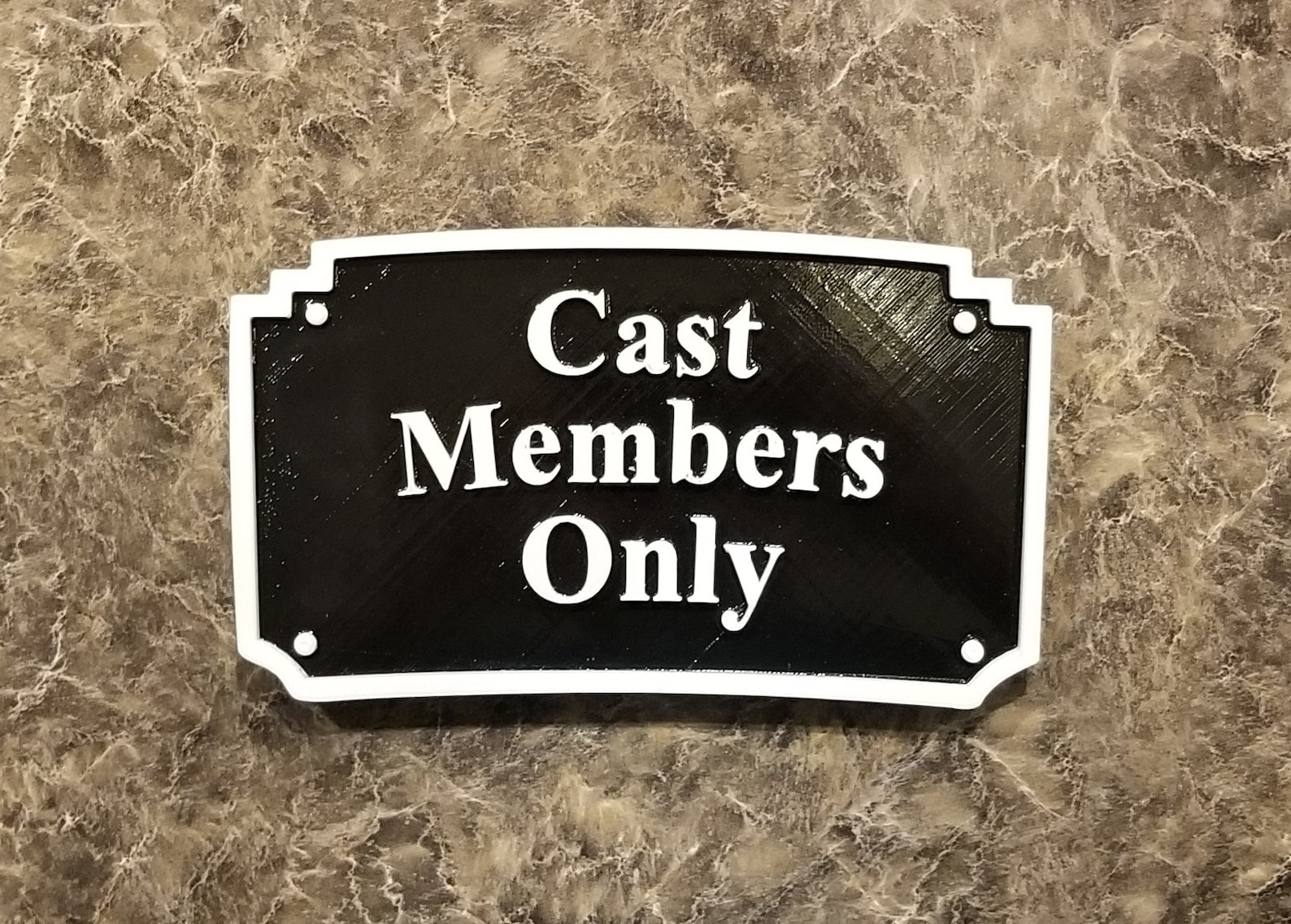 MGM Themed Cast Members Only Plaque / Sign - Dual Black / White Color ...