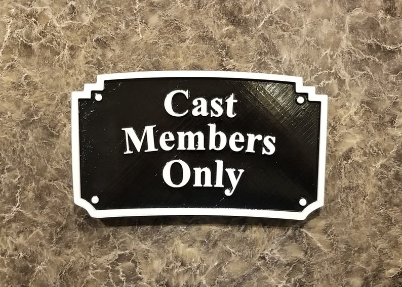 MGM Themed Cast Members Only Plaque / Sign - Dual Black / White Color ...