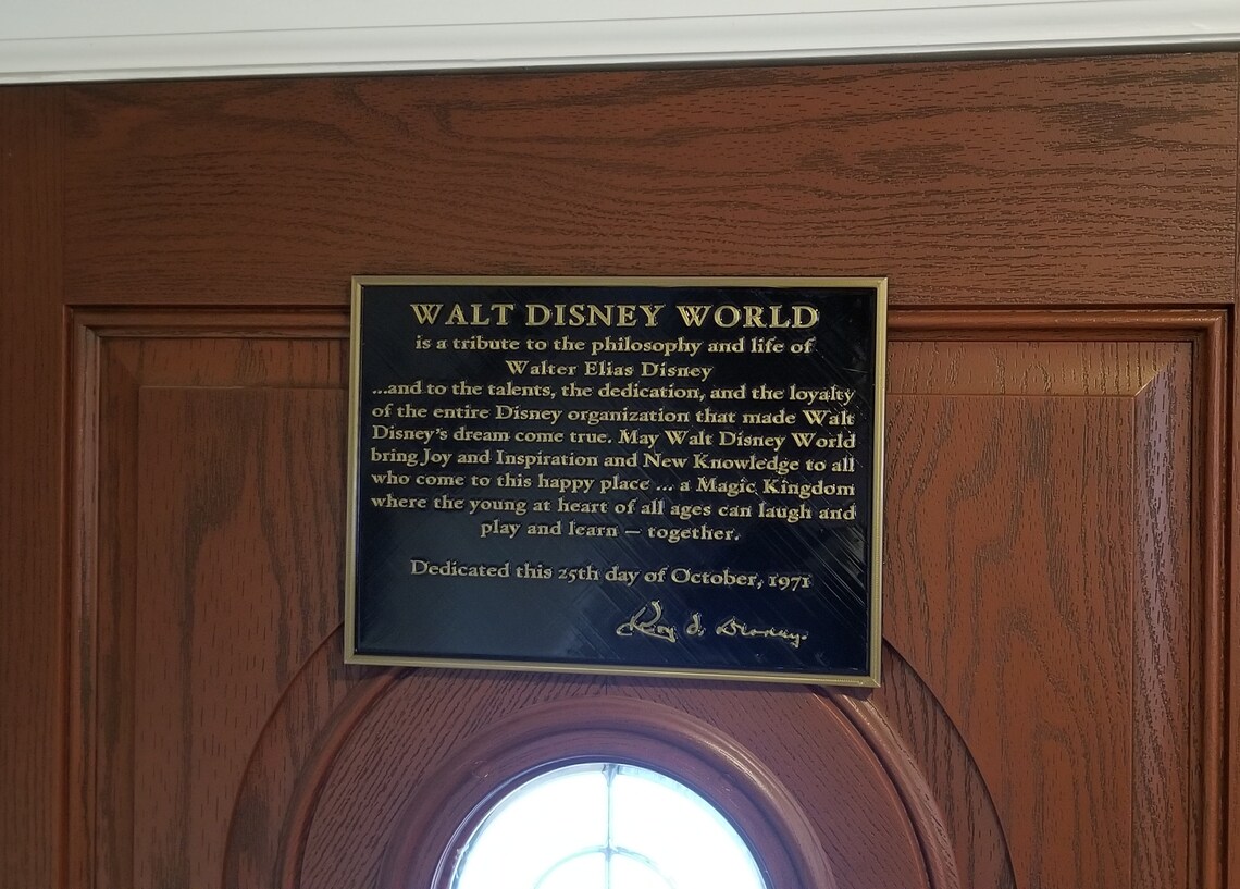 Disney World Dedication Plaque Replica Inspired Sign - ( Home Decor ...