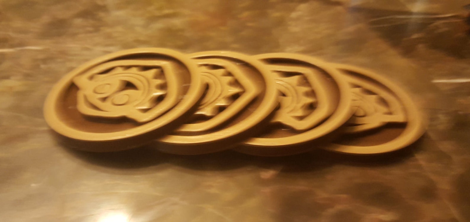 Polynesian Themed Tiki Coasters Set of 4 - Etsy