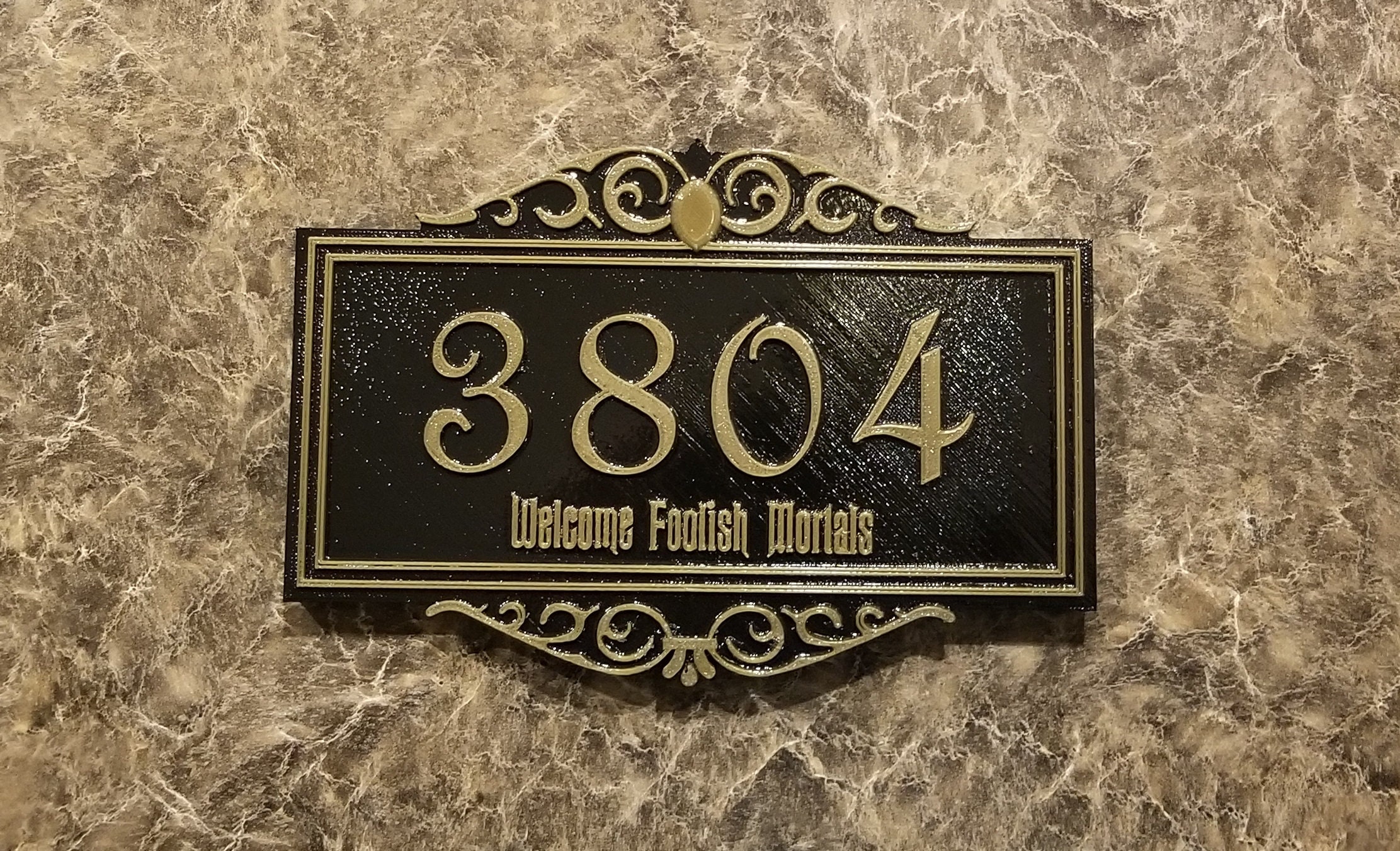 Personalized Haunted Mansion Themed Address Plaque W/ Welcome Foolish ...