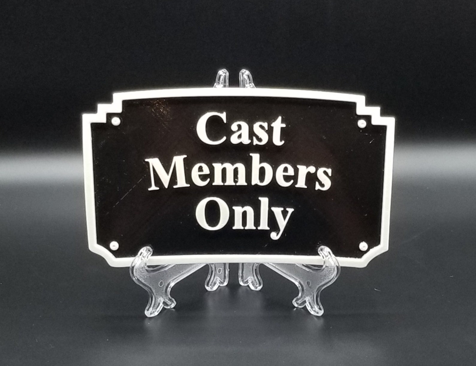 MGM Themed Cast Members Only Plaque / Sign - Dual Black / White Color ...