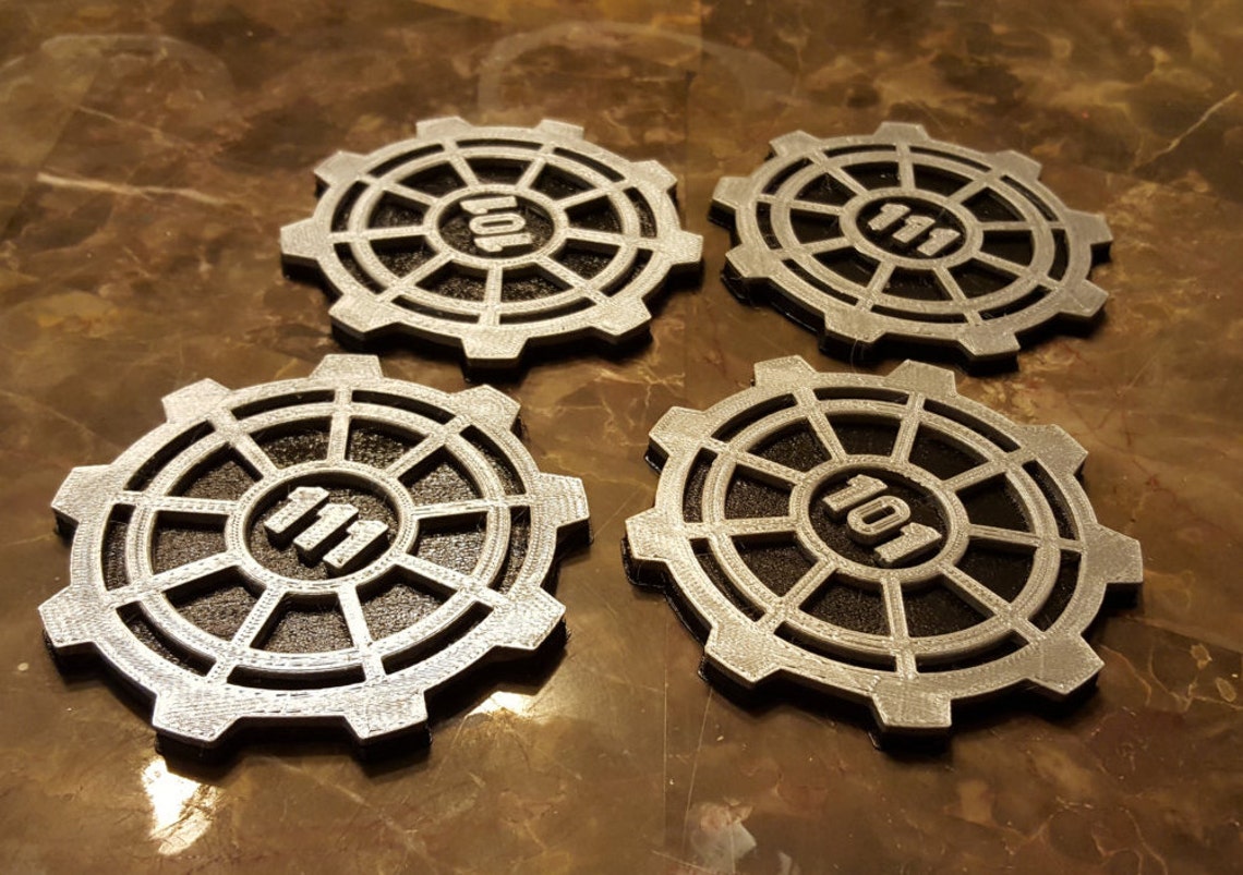 Vault Door Themed Coaster Set - 4 Total (111 & 101) - Etsy