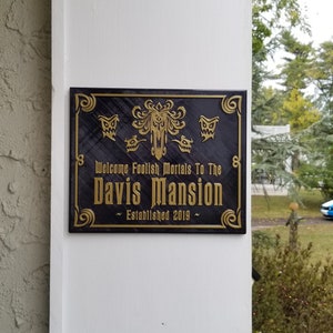 Personalized Haunted Mansion Inspired Home Welcome Sign / Plaque W ...