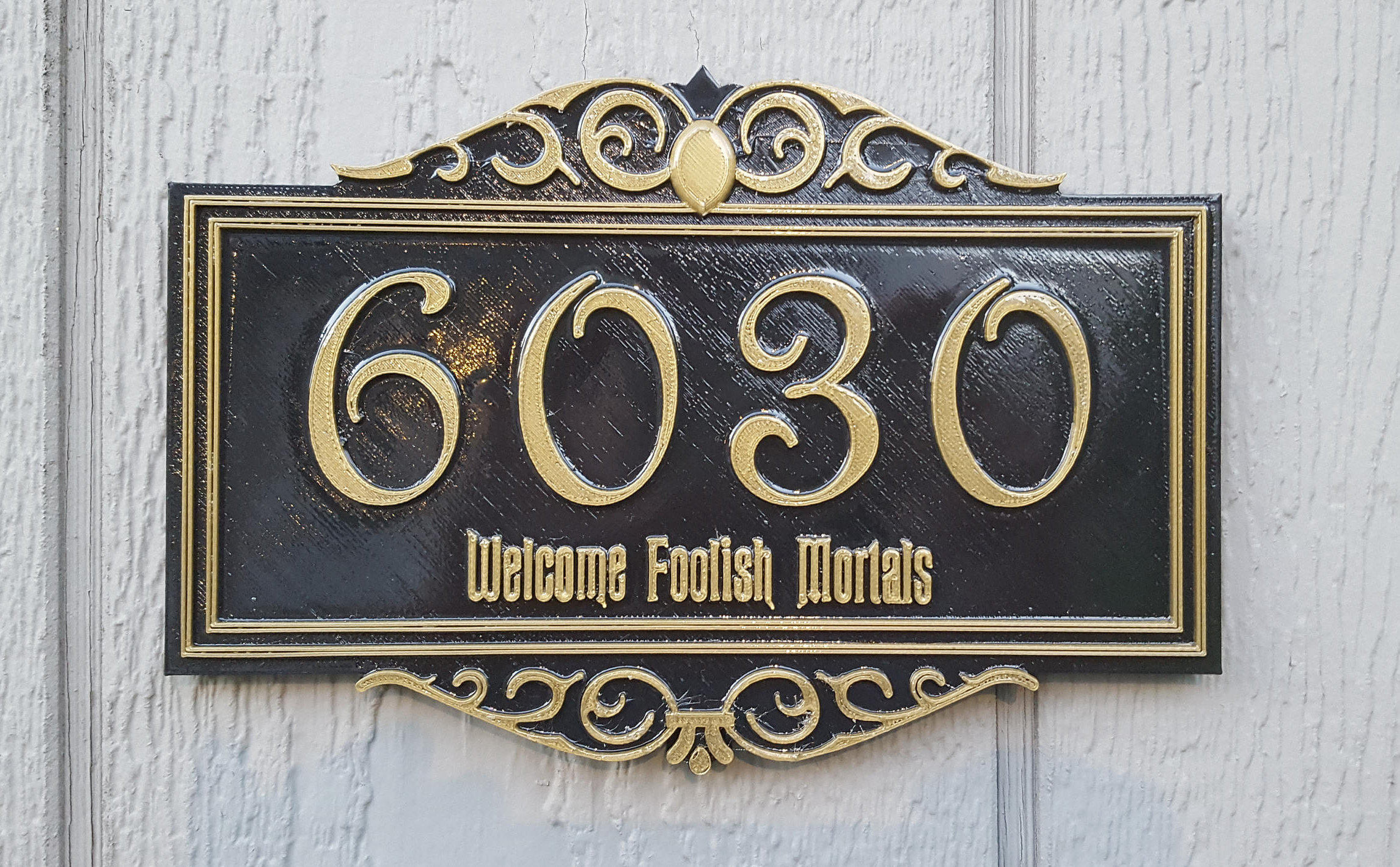Personalized Haunted Mansion Themed Address Plaque W/ Welcome Foolish ...