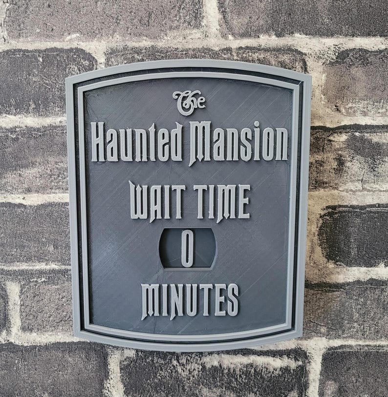 Haunted Mansion Wait Time Sign Plaque - Disneyland Disney World ...