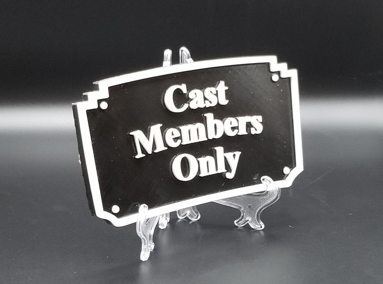 MGM Themed Cast Members Only Plaque / Sign Dual Black / | Etsy