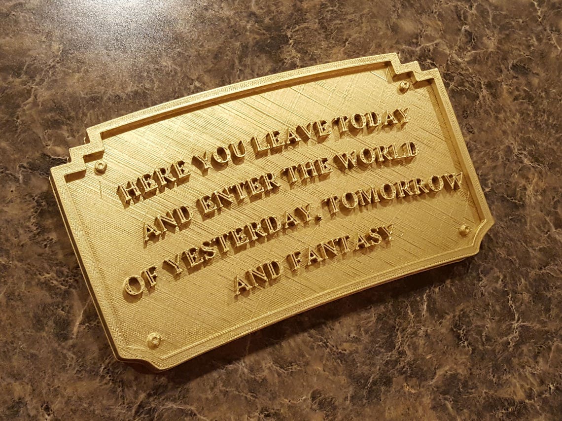 Main Street Entranceway Welcome Plaque DL Inspired Sign - Gold Shade ...