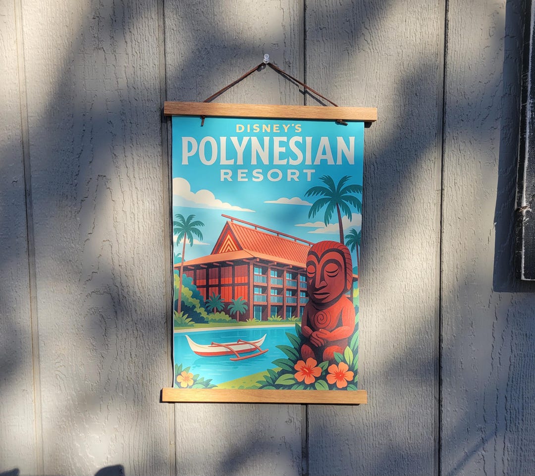Polynesian Resort Themed Custom Art Canvas Print With Wood Poster ...