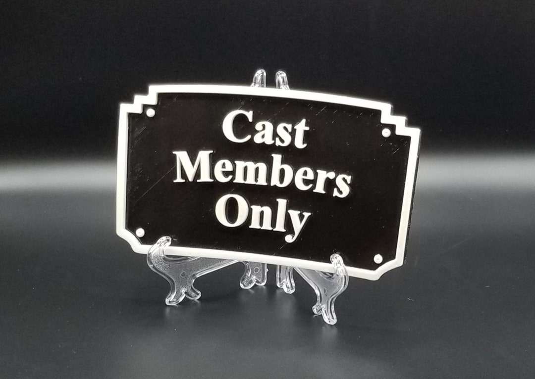 MGM Themed Cast Members Only Plaque / Sign - Dual Black / White Color ...