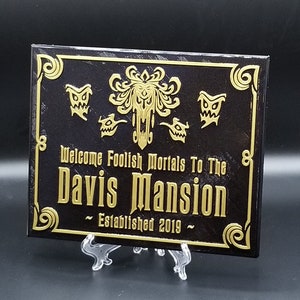 Personalized Haunted Mansion Inspired Home Welcome Sign / Plaque W ...