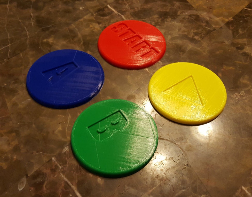 Vintage / Retro Video Game Console Button Coaster Set Set of | Etsy