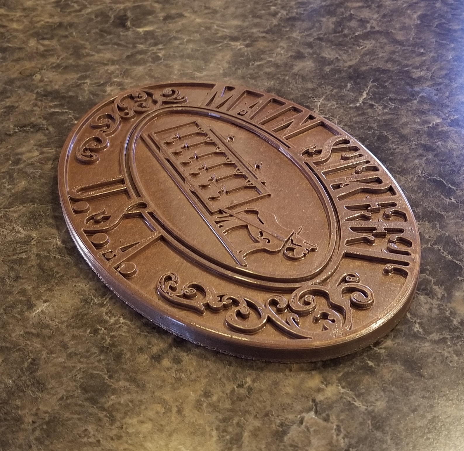 Main Street USA Trash Can Plaque / Sign Copper Shade disney - Etsy