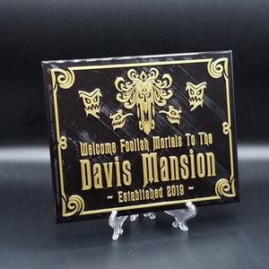 Personalized Haunted Mansion Inspired Home Welcome Sign / Plaque W ...