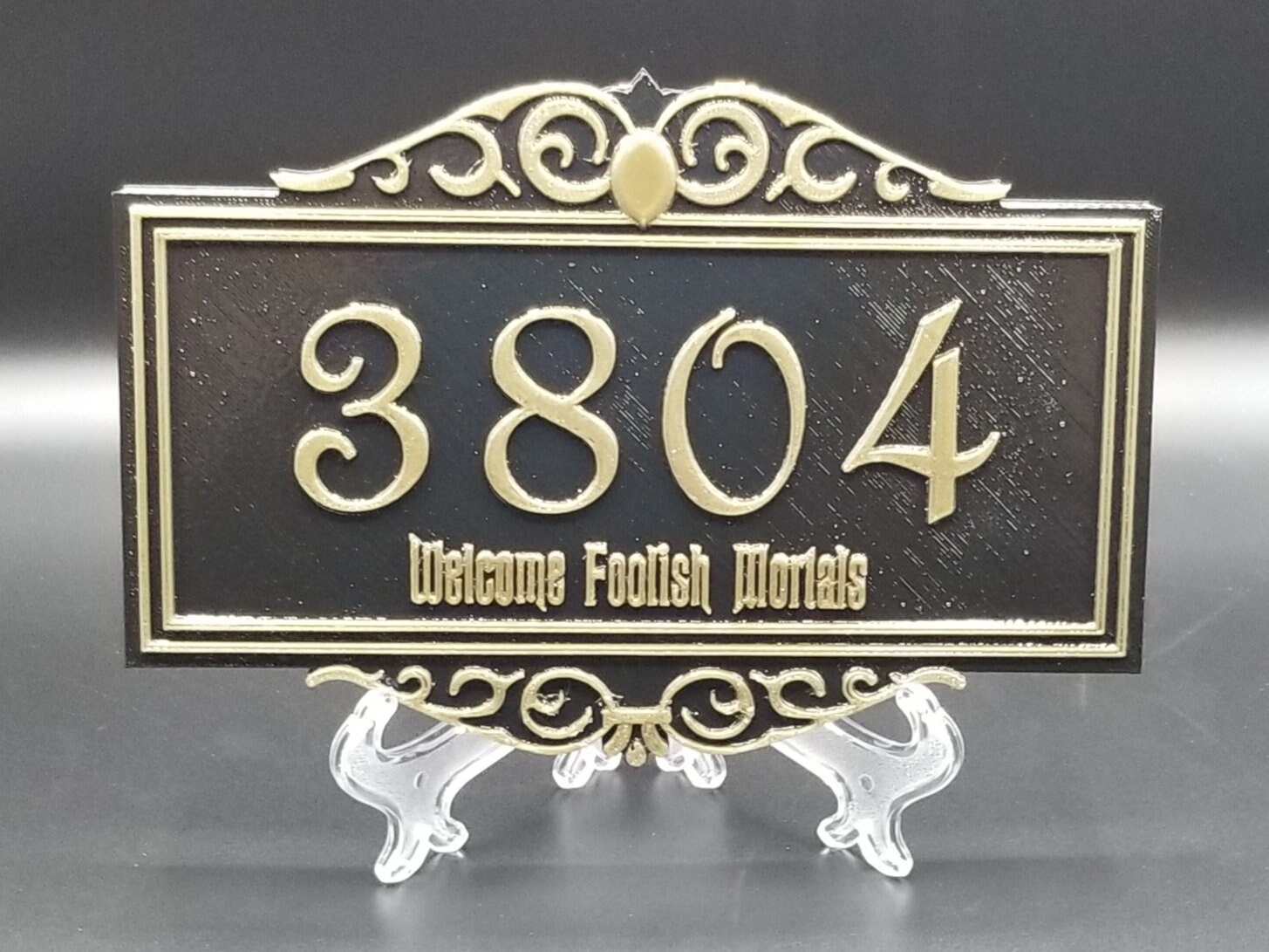 Personalized Haunted Mansion Themed Address Plaque W/ Welcome Foolish ...