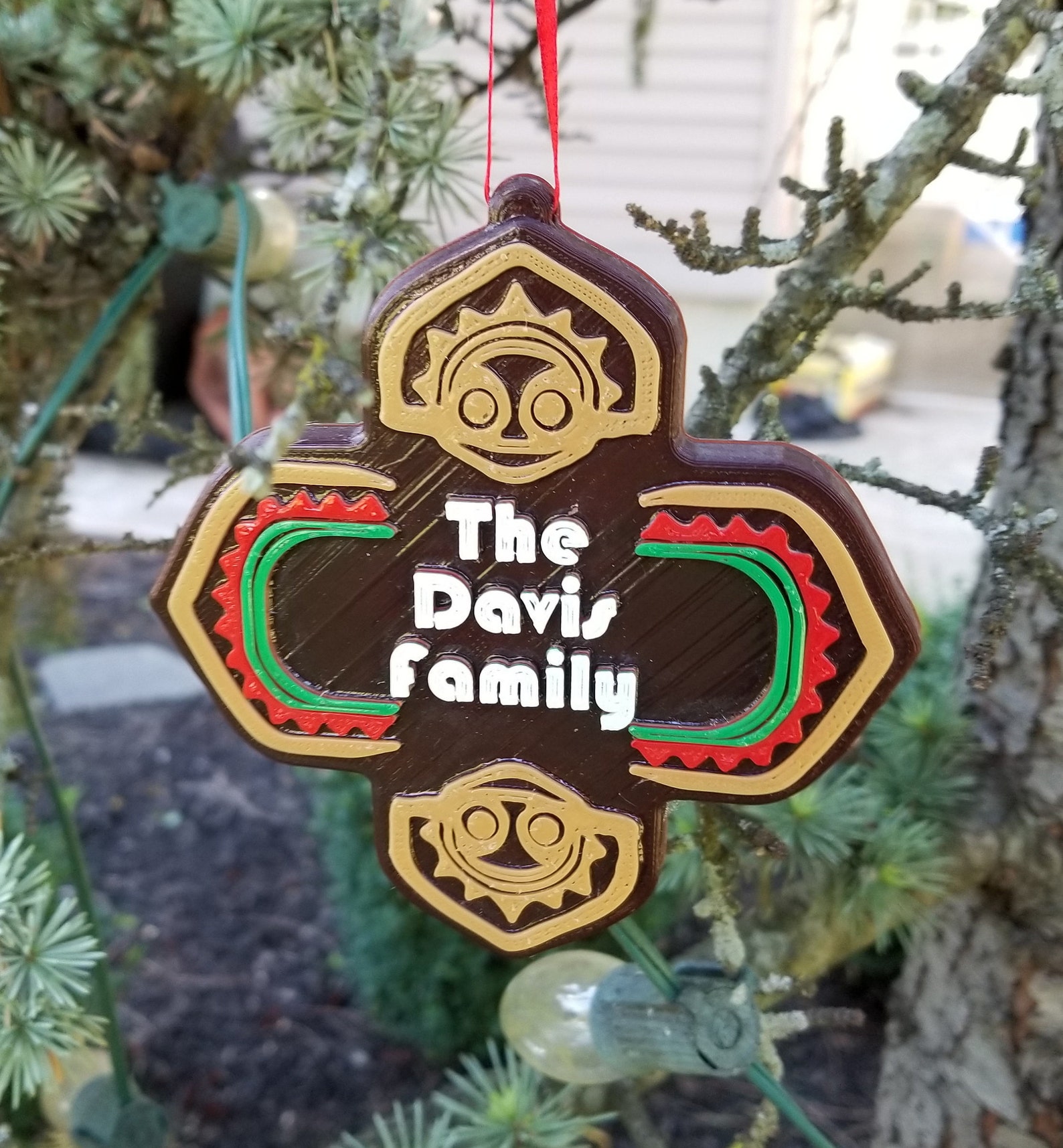 Personalized Polynesian Themed Family Last Name Christmas Ornament ...