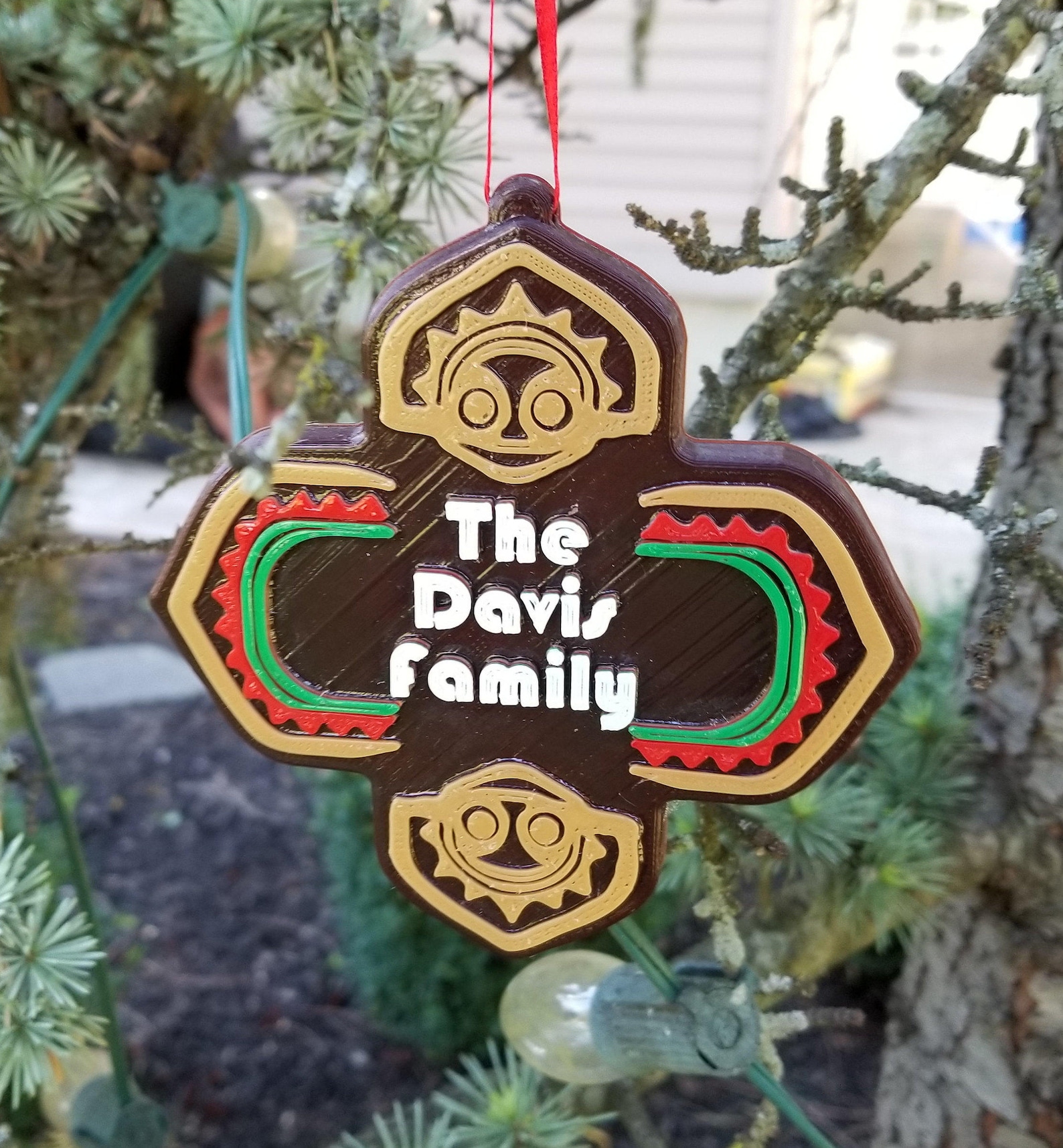 Personalized Polynesian Themed Family Last Name Christmas Ornament ...