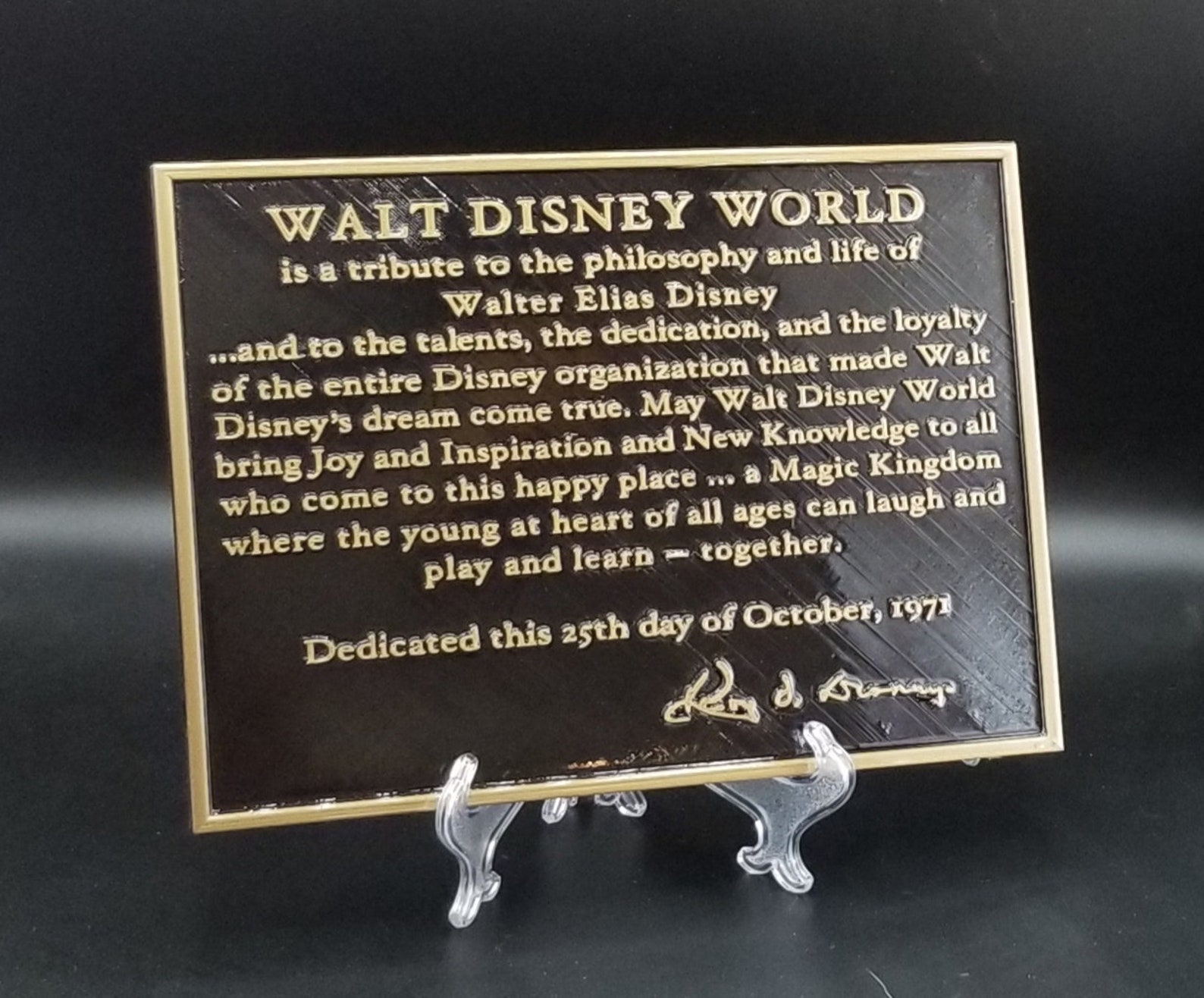 Disney World Dedication Plaque Replica Inspired Sign - ( Home Decor ...