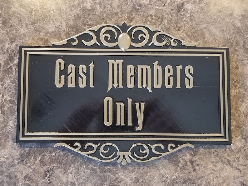 Haunted Mansion Inspired Cast Members Only Prop Sign / Plaque | Etsy